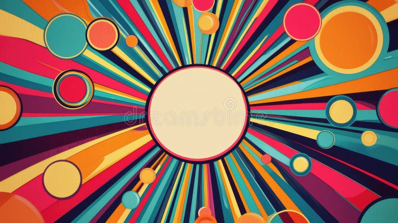Bold Retro Greeting Card Template with Vibrant Colors and Funky ...