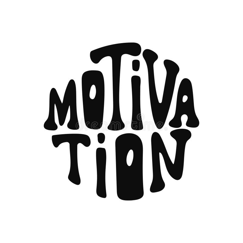 Bold Retro Groovy Typography of the Word Motivation on a White ...