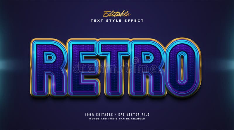 Bold Retro Text Style in Colorful Gradient with Embossed and Textured ...