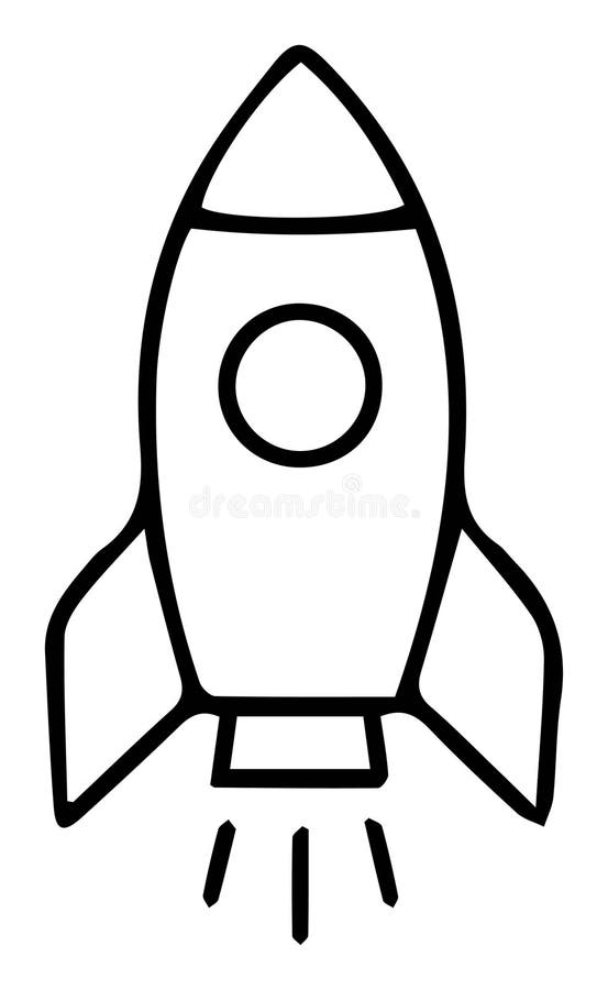 Bold Rocket Ship Illustration Ready for Launch into Space and Beyond ...