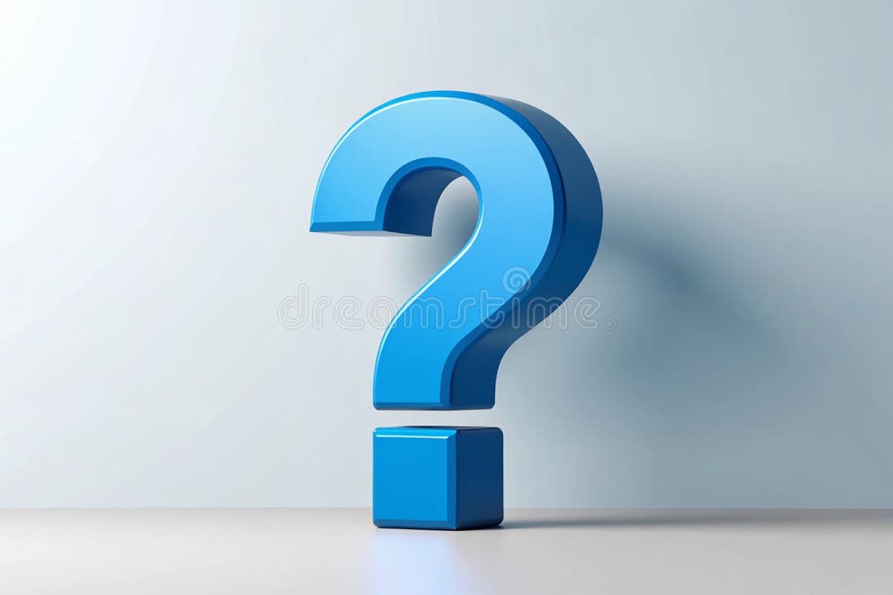 Realistic 3d Blue Question Mark Illustration Stock Illustration ...