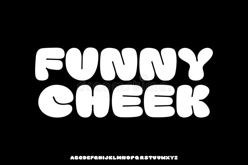 Bold Rounded Funny Cheek Alphabet Display Font Vector Illustration ...