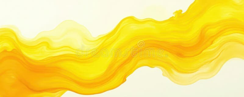 Bold, Saturated Yellow Watercolor Strokes, Dynamic Movement , Paper ...