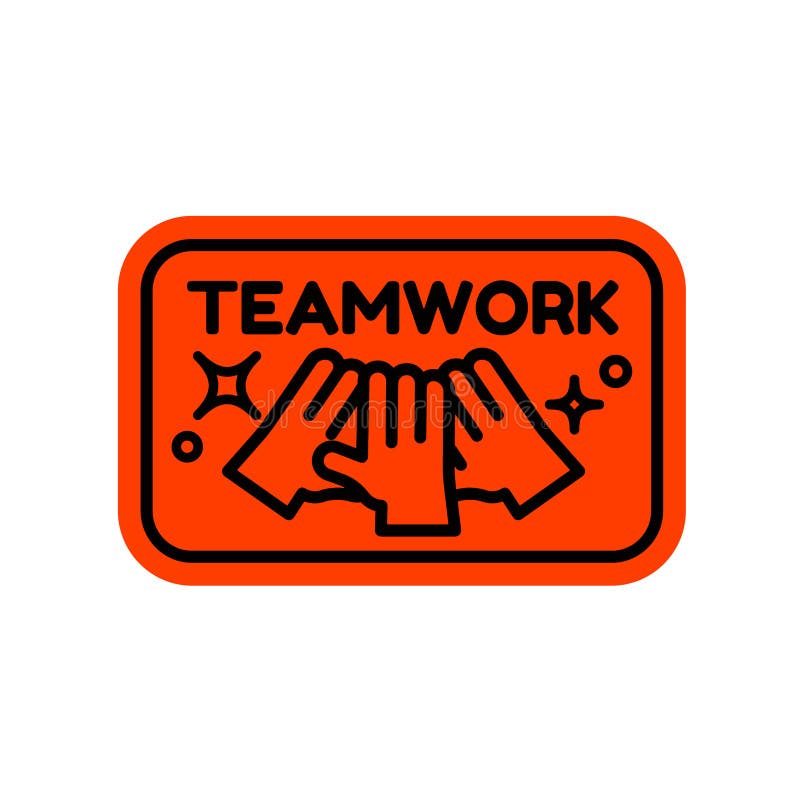 Bold Schematic Polygonal Teamwork Sticker Stock Illustration ...