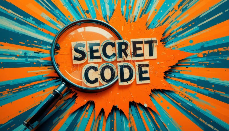 Bold "Secret Code" Comic-style Text with Orange Burst Stock ...