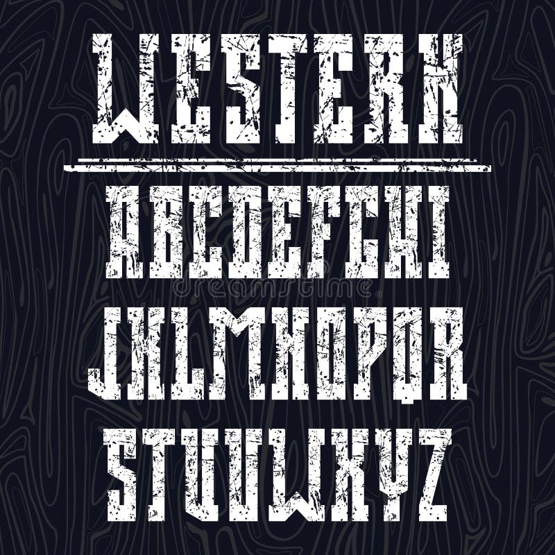 Bold Serif Font in the Western Style Stock Vector - Illustration of ...