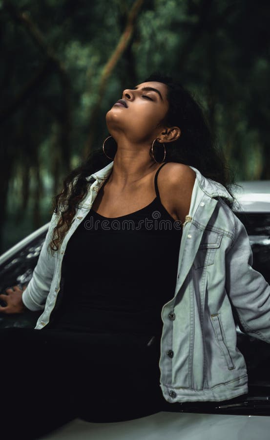 Bold model stock image. Image of brunette, fashionable - 196686559