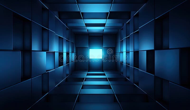 Bold Shadows on Light Blue Square Background in Dark Chiaroscuro Style ...