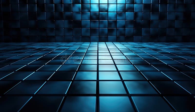 Bold Shadows on Light Blue Square Background in Dark Chiaroscuro Style ...