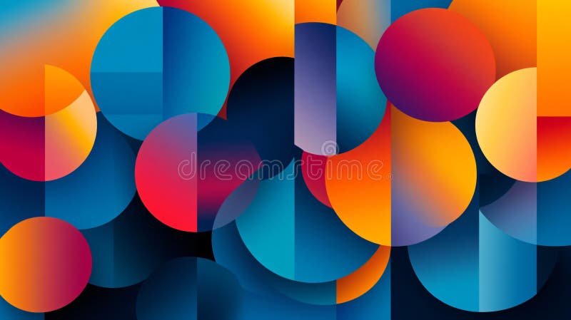 Colorful Geometric Pattern Featuring Overlapping Circles and Vibrant ...
