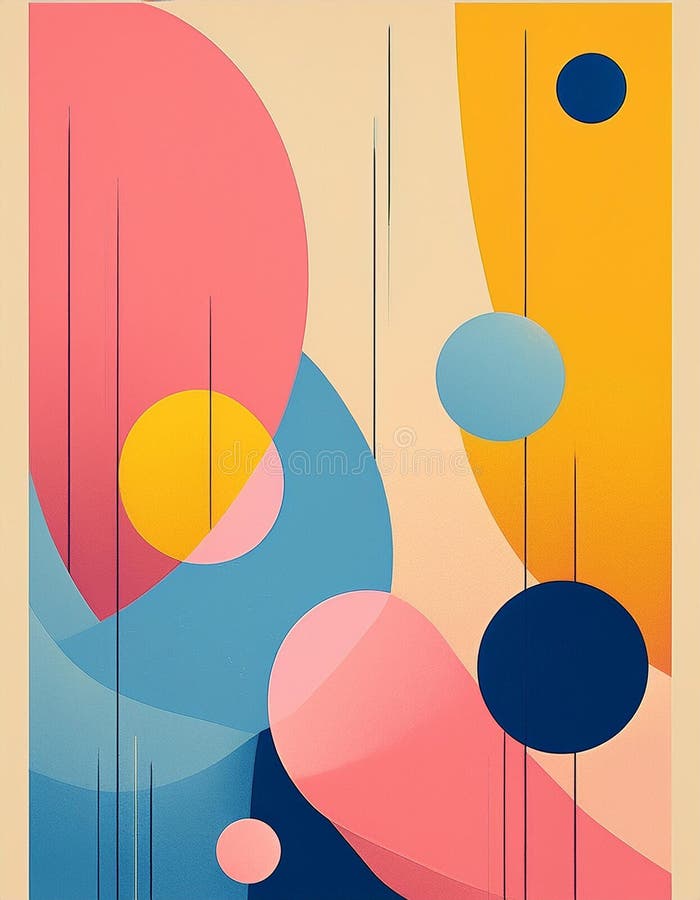 Bold Shapes Risograph Design Stock Photo - Image of retroinspired, generated: 355553870