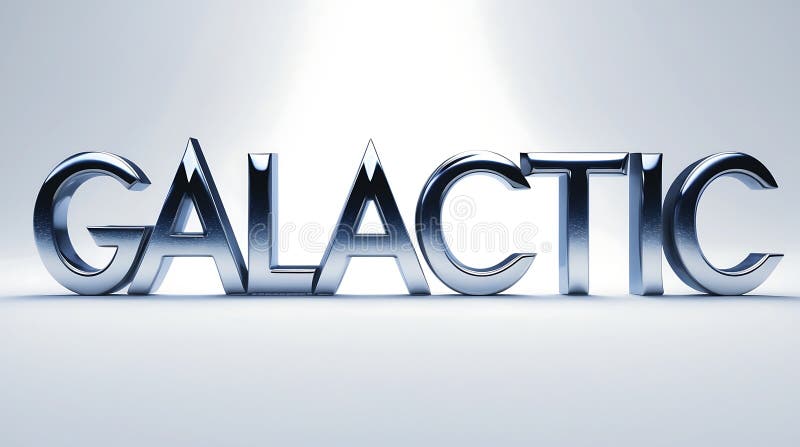 Bold Silver Typography of the Word Galactic on a Light Background with ...