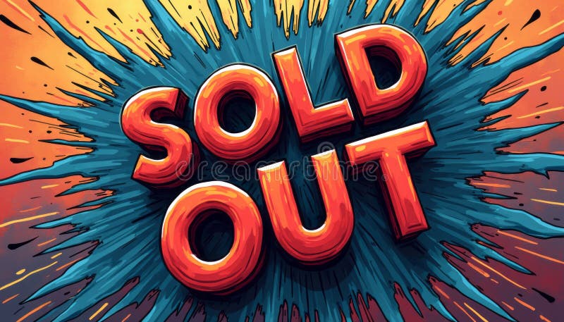 Bold SOLD OUT Text Bursting with Energy Stock Image - Image of ...