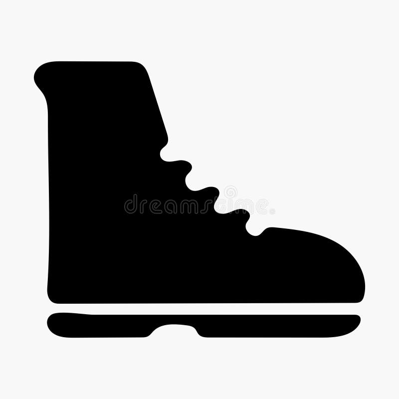 A Bold, Solid Black Silhouette of a Work Boot. Stock Vector ...