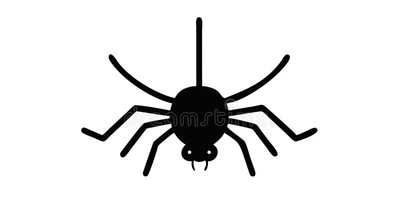Solid Black Spider Silhouette Icon for Halloween or Pest Control ...