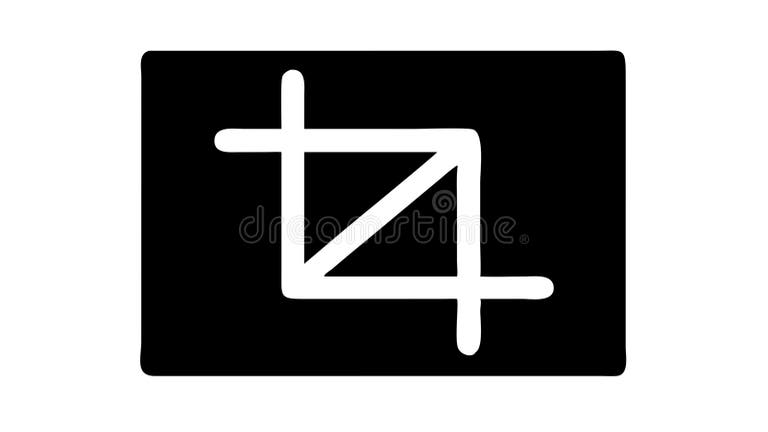 Solid Crop Tool Icon. Image Framing and Precise Editing Symbol, Vector ...
