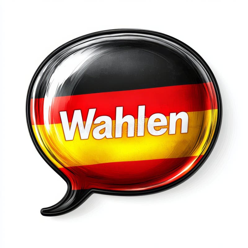 Bold Speech Bubble with German Flag and Wahlen Textt Stock Illustration ...