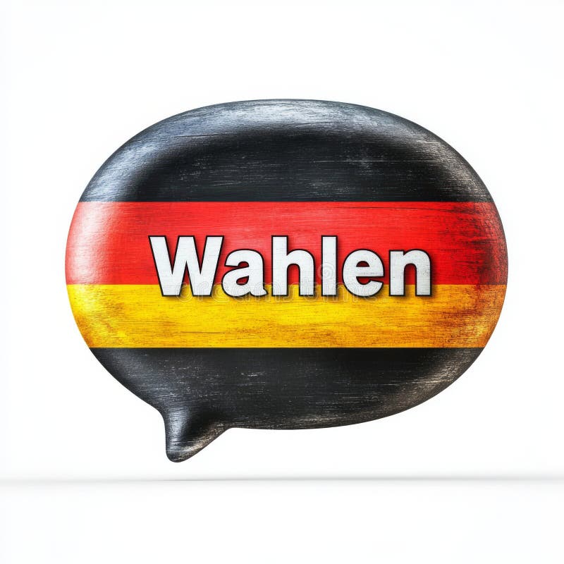 Bold Speech Bubble with German Flag and Wahlen Textt Stock Illustration ...