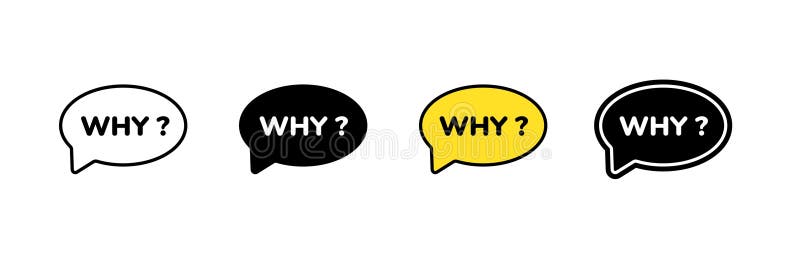 Bold Speech Bubbles Asking Why in Different Colors and Contrasting ...