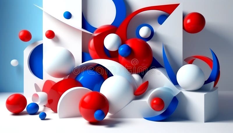 Bold Spheres and Curved Forms Create a Vibrant Abstract Arrangement ...