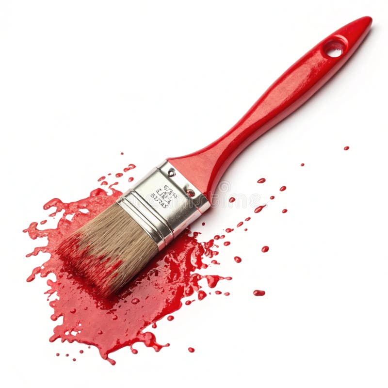 Red Paintbrush Splash Isolated on White Stock Illustration ...