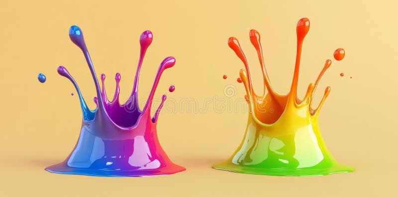 Bold Splashes of Color Bring a Vivid Display To Life on a Soft Beige ...