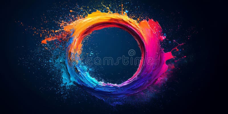 Bold Splashes of Neon Paint Spiraling Outward Stock Photo - Image of ...