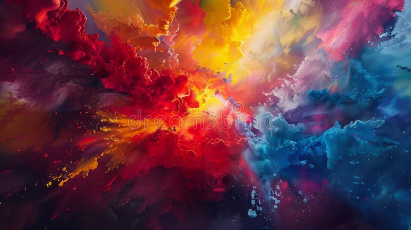 Bold Splashes of Vibrant Tones Creating an Ethereal Explosion of Color ...