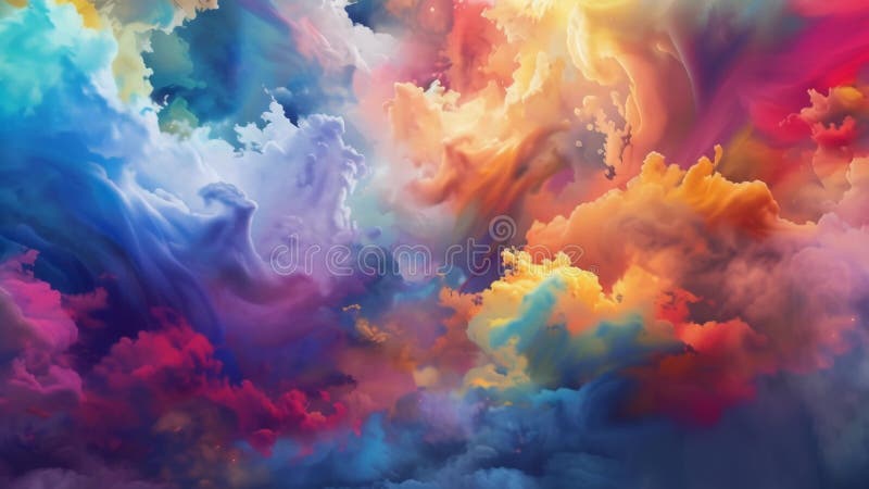 Bold Splashes of Vibrant Tones Creating an Ethereal Explosion of Color ...