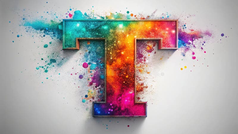 Bold Spray Painted Letter T a Vibrant Typography Design Element for ...