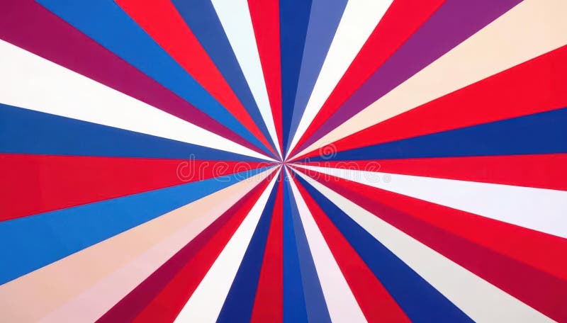 Bold Starburst, Segmented Stripes, Low Poly Style, Red, White, Blue ...