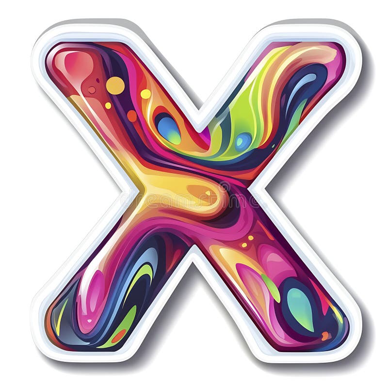 Bold Sticker Letter X on Clean White Background Stock Photo - Image of ...