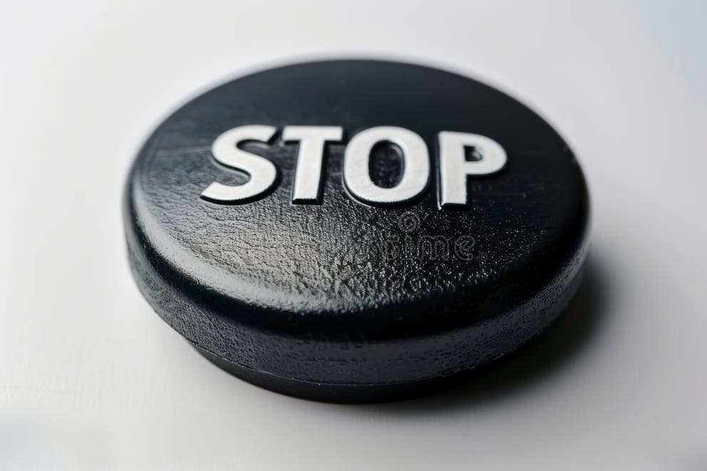 Bold Stop Button on White Background Stock Illustration - Illustration ...