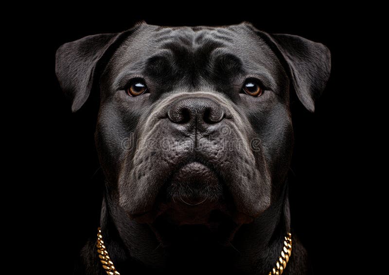 A Bold and Striking Black Pitbull American Bully Captured in a ...