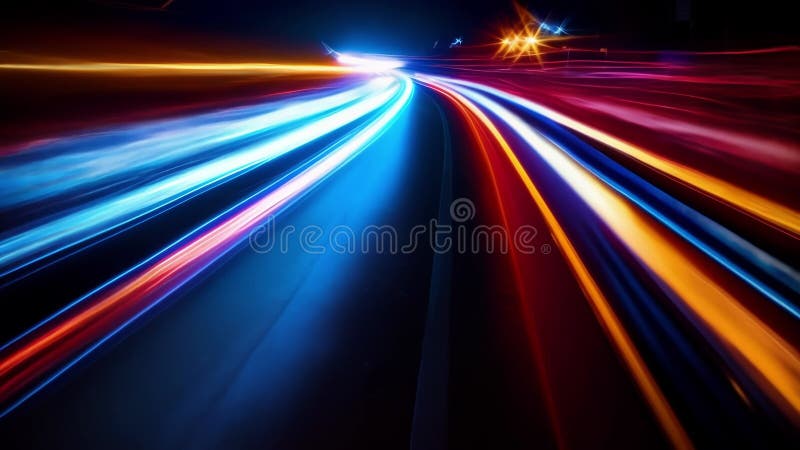 Bold and Striking the Neon Light Trails on the Black Background Demand ...