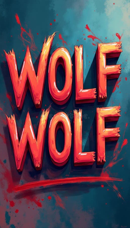 Bold and Striking WOLF WOLF Text with a Dramatic Backdrop Stock Photo ...
