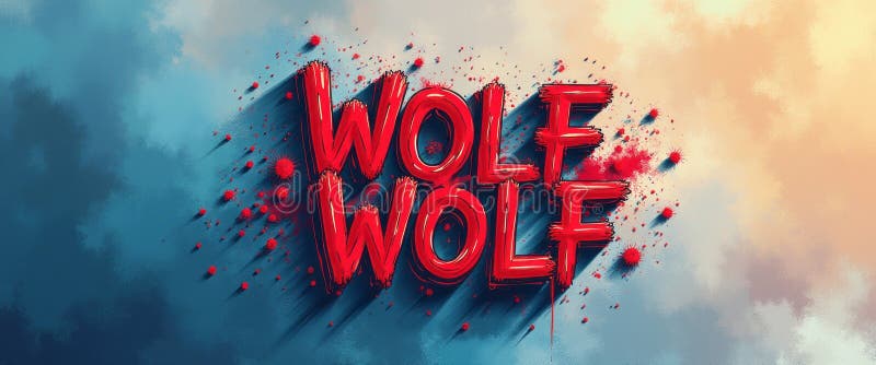 Bold and Striking WOLF Text with a Dynamic Background Stock Photo ...