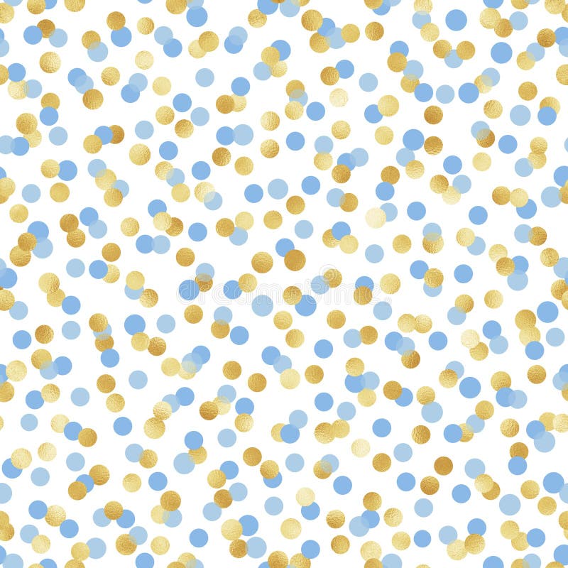 Blue and Gold Confetti Seamless Pattern Stock Illustration ...