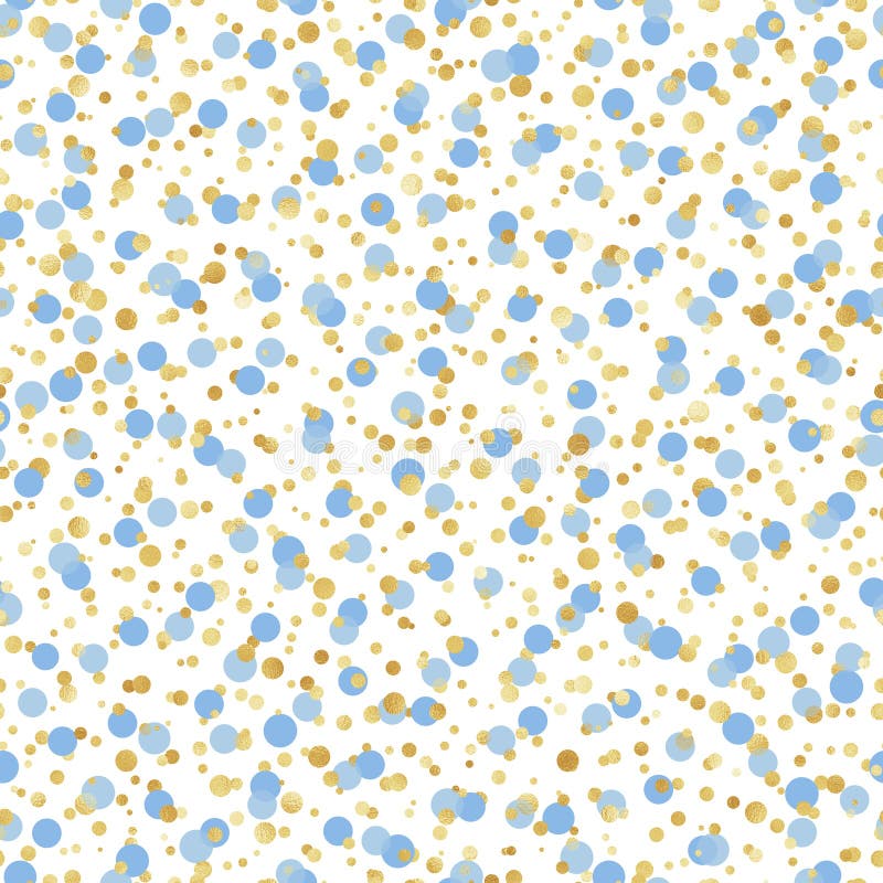 Blue and Gold Confetti Seamless Pattern Stock Illustration ...