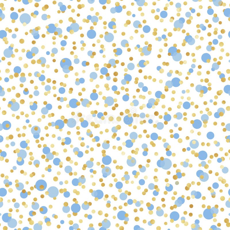 Blue and Gold Confetti Seamless Pattern Stock Illustration ...