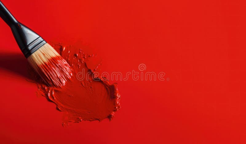 Artistic Stroke of Red Paint Stock Image - Image of creative, design ...