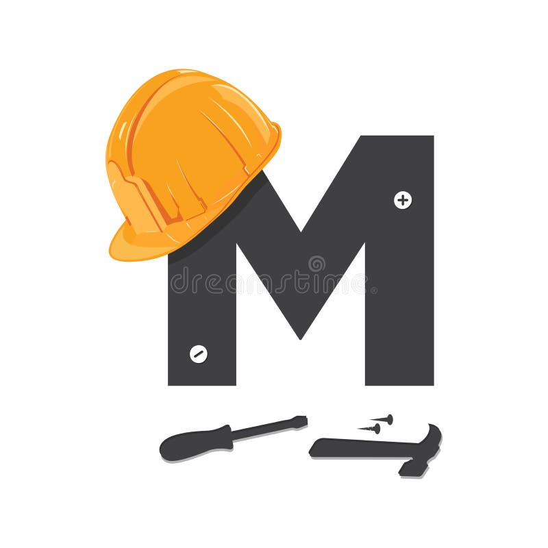 Letter M Hammer Logo Design. Renovation and Construction Vector Graphic ...