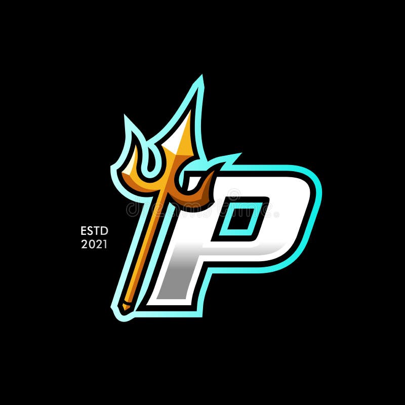 Bold and Strong Logo Design Initial P Trident Stock Vector ...