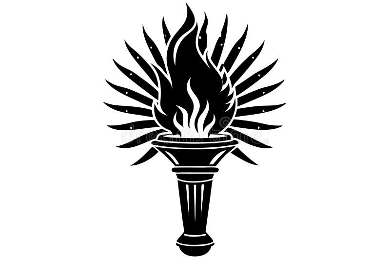 Powerful Black and White Torch Design for Symbolism Stock Vector ...