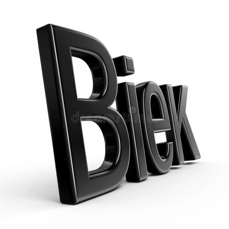 Glossy Black 3D BieK Text, Bold and Modern Typography Stock ...