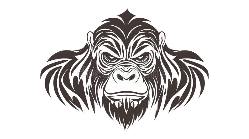 Powerful Tribal Gorilla Head Design for Apparel or Accessories Stock ...