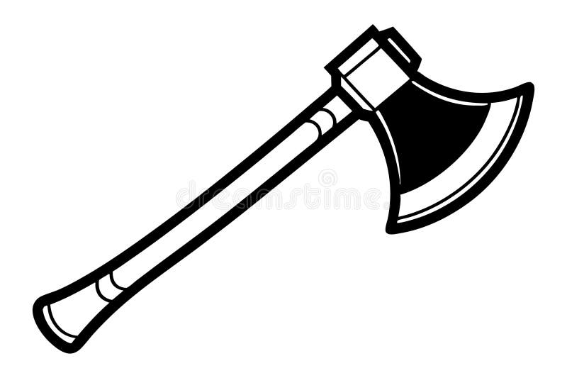 Striking Black and White Axe Illustration Stock Vector - Illustration ...