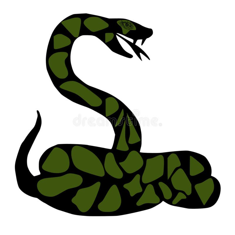 "Abstract Tribal Snake Design with Green Scale Pattern" Stock ...