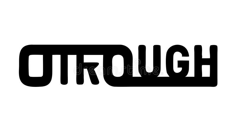 Bold Stylized Text OTROUGH in Modern, Impactful Typography, Vector ...