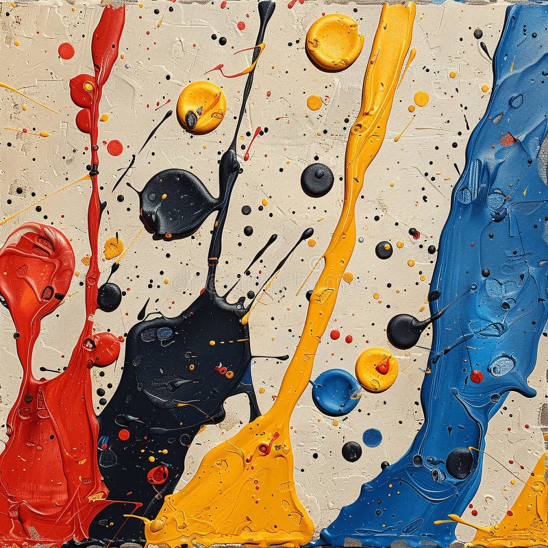 Bold and Subtle Paint Splatters, Achieving Visual Harmony. Stock ...